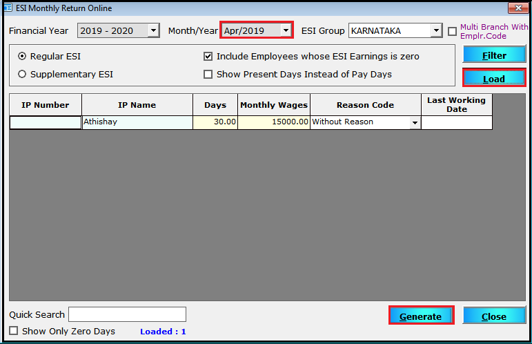 PF-ESI Return Generation in Saral PayPack