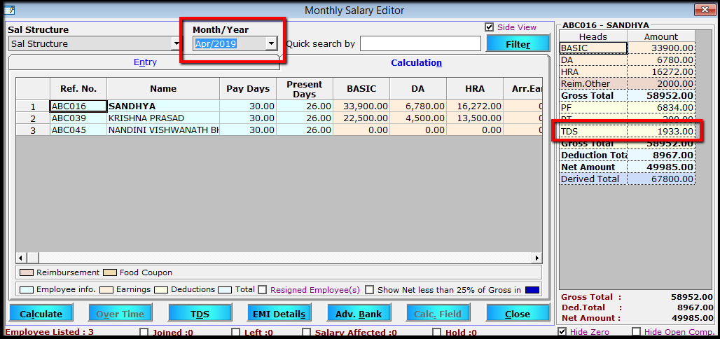 Porting computed TDS to Saral PayPack [From income tax module]