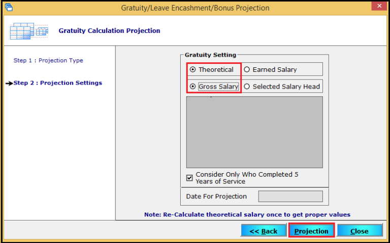 Gratuity Projection and Gratuity Calculation in Saral PayPack