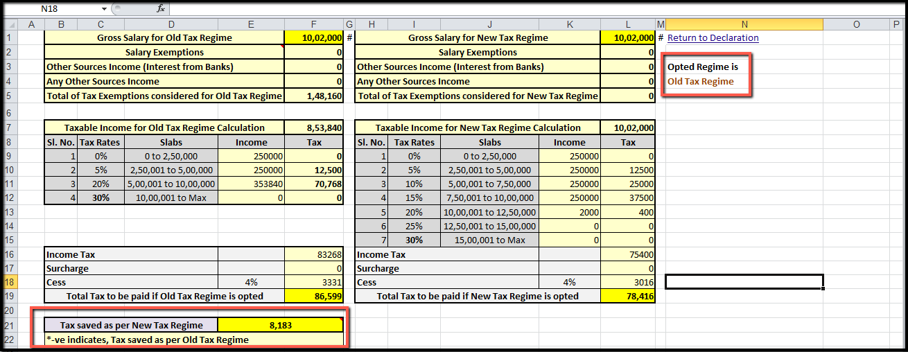 New Tax Regime in Saral PayPack - Detail Process